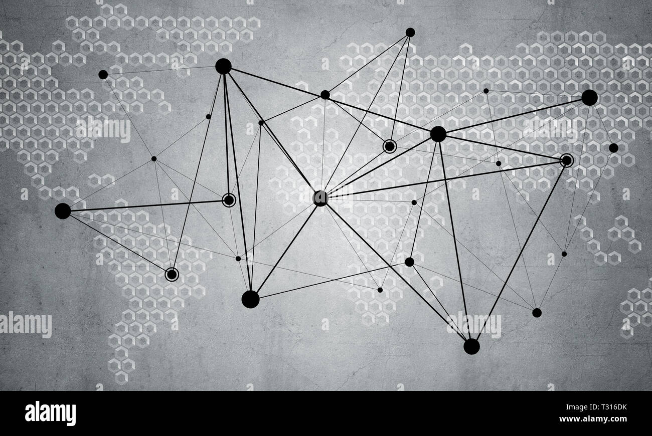 Background image with social connection and networking concept on ...