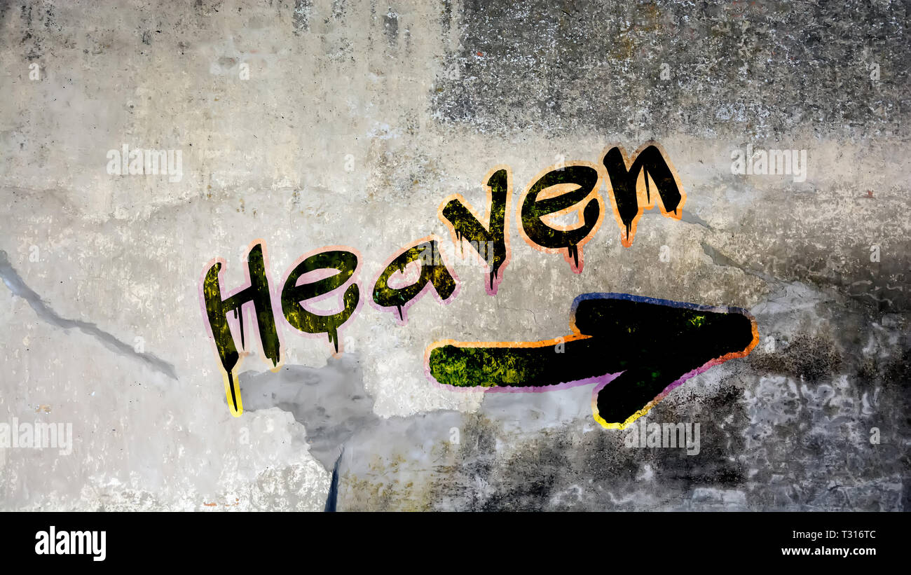 Wall Graffiti to Heaven Stock Photo - Alamy