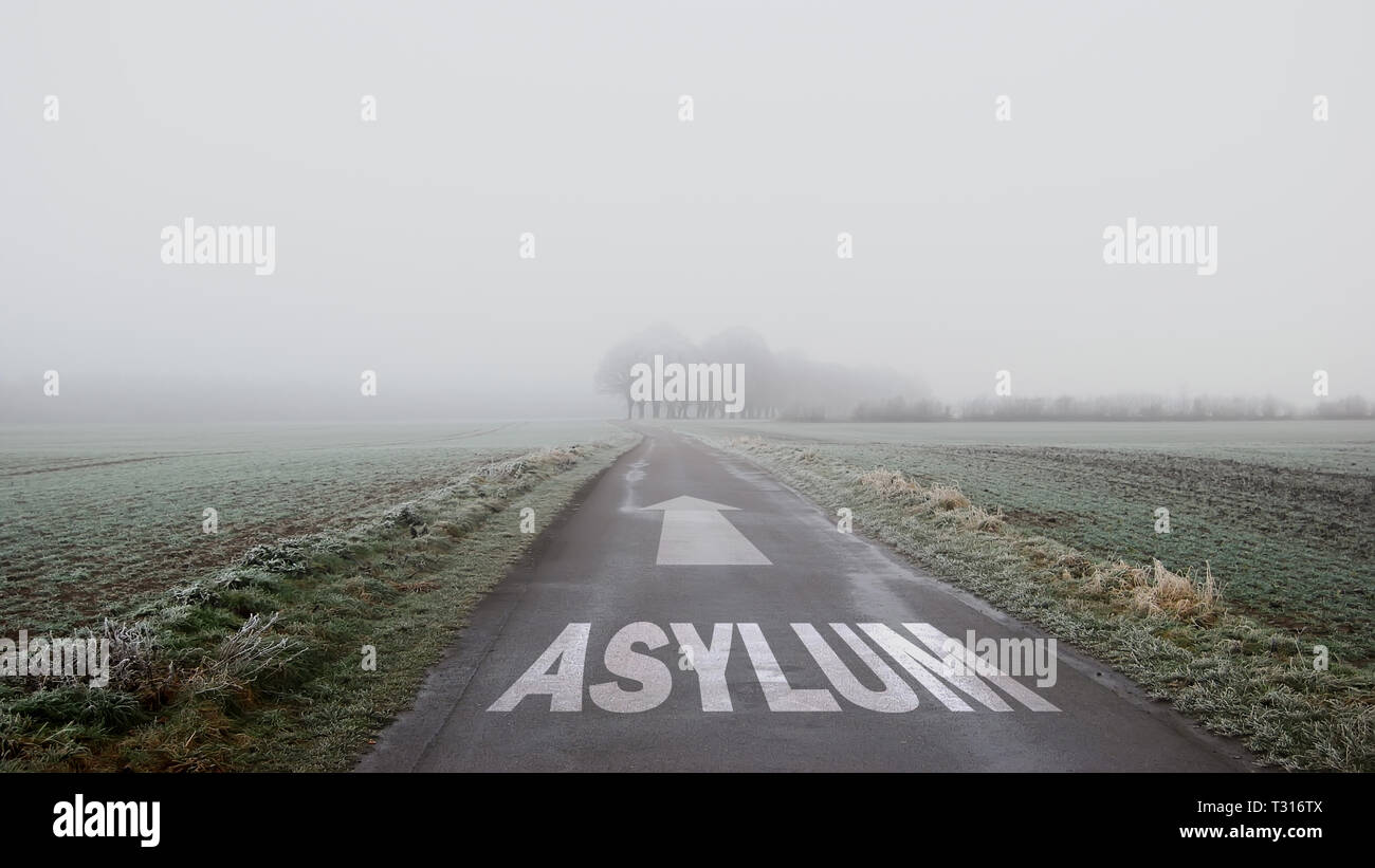 Street Sign to Asylum Stock Photo - Alamy