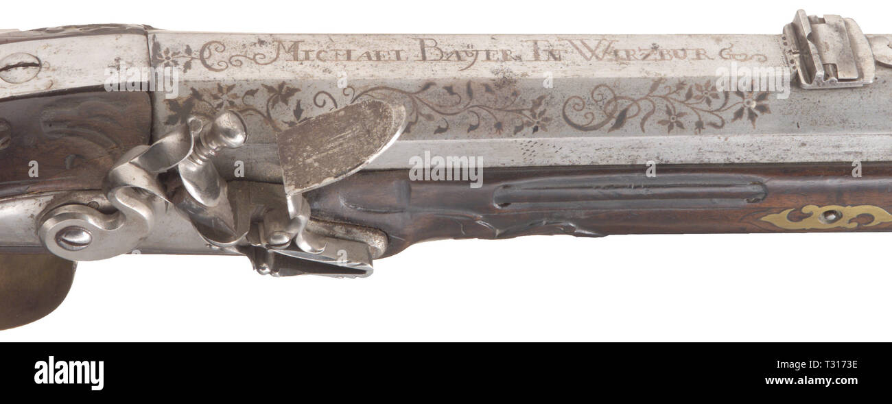 SERVICE WEAPONS, flintlock wall gun Wuerzburg, circa 1770, Additional ...