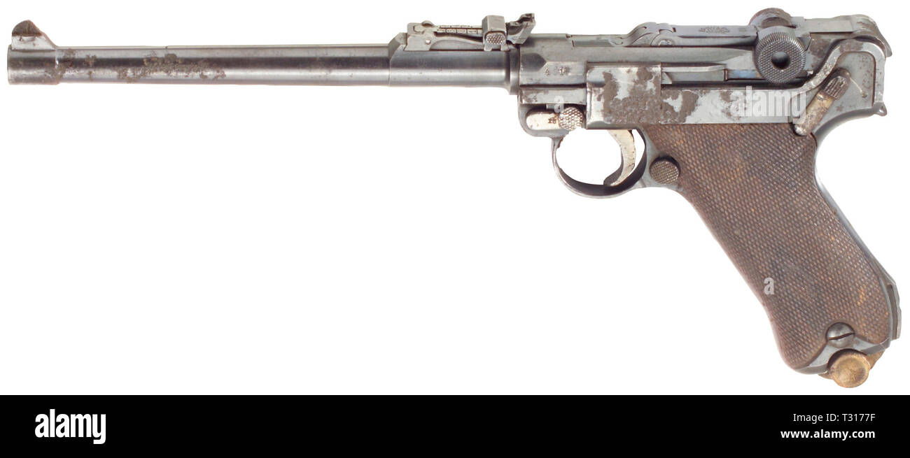 Small arms, pistols, Luger Pistol 08 Parabellum, caliber 9 mm ...
