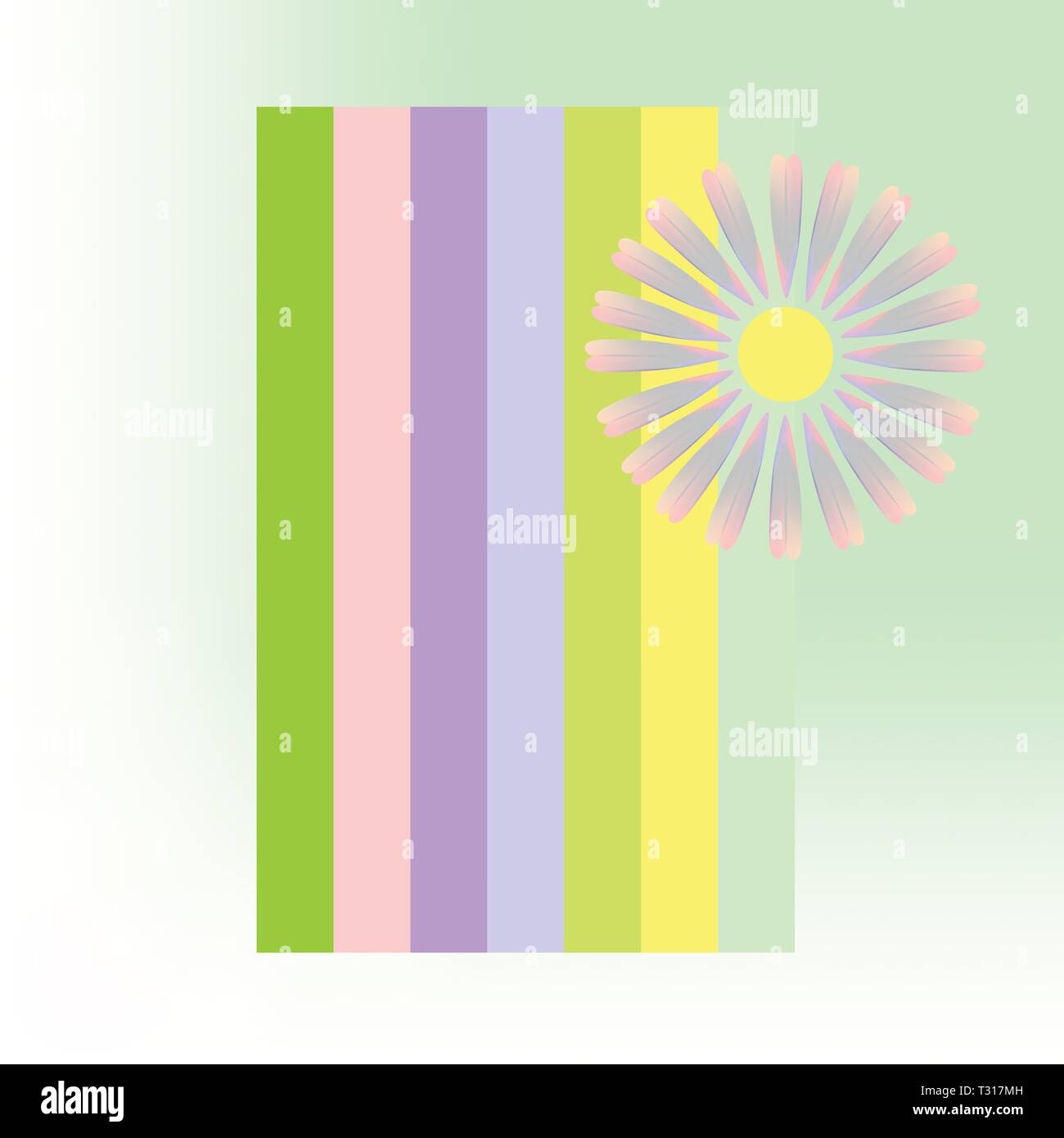 Spring colors palette. Vertical colorful stripes on a pale green ...