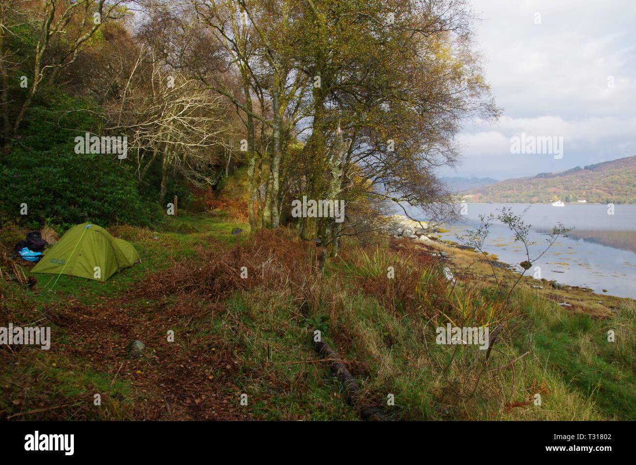 Wild camping. Kames. The Loch Lomond and Cowal Way. Cowal peninsula ...