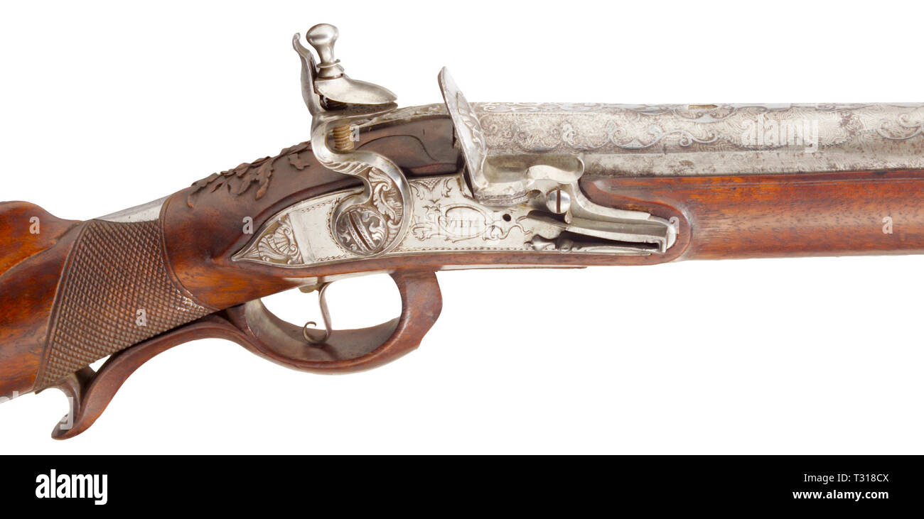 Civil long arms, flintlock and caplock, flintlock rifle, Vienna, circa ...