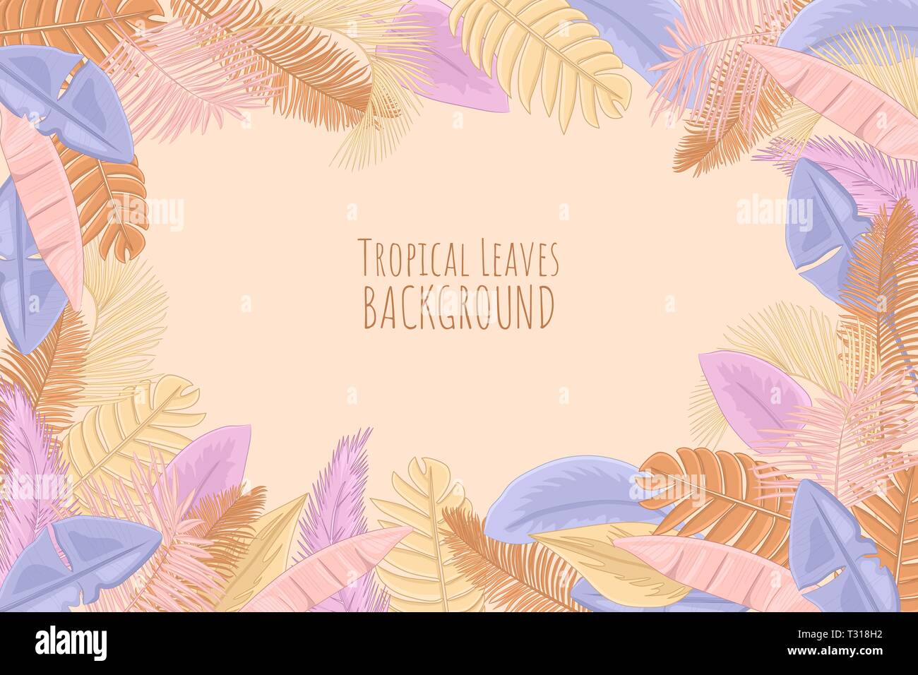 Tropical leaves frame for your design Stock Vector Image & Art - Alamy