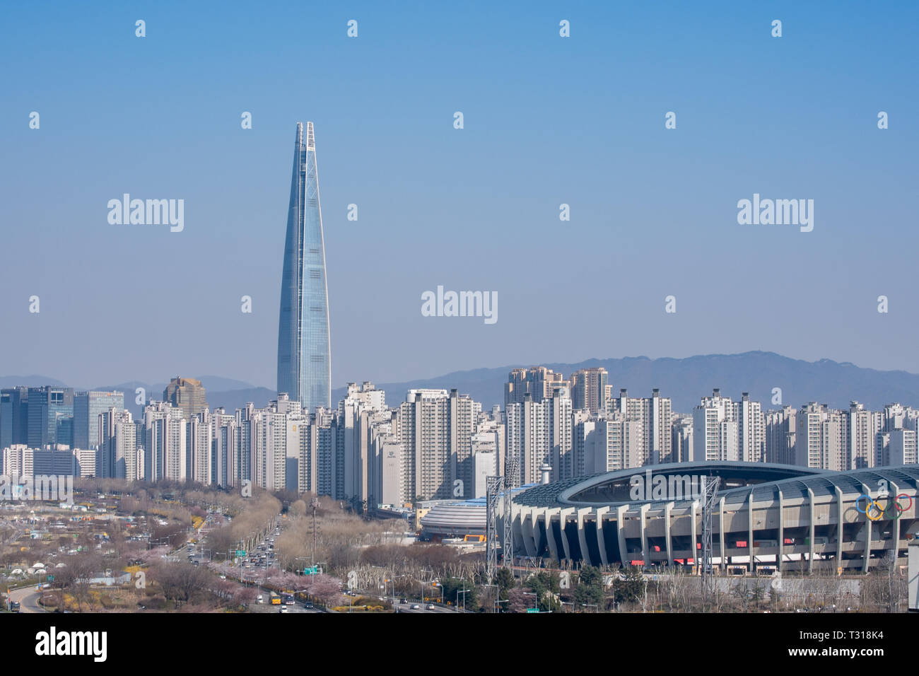 Seoul scenery is clear and clear sky without fine dust, South Korea ...