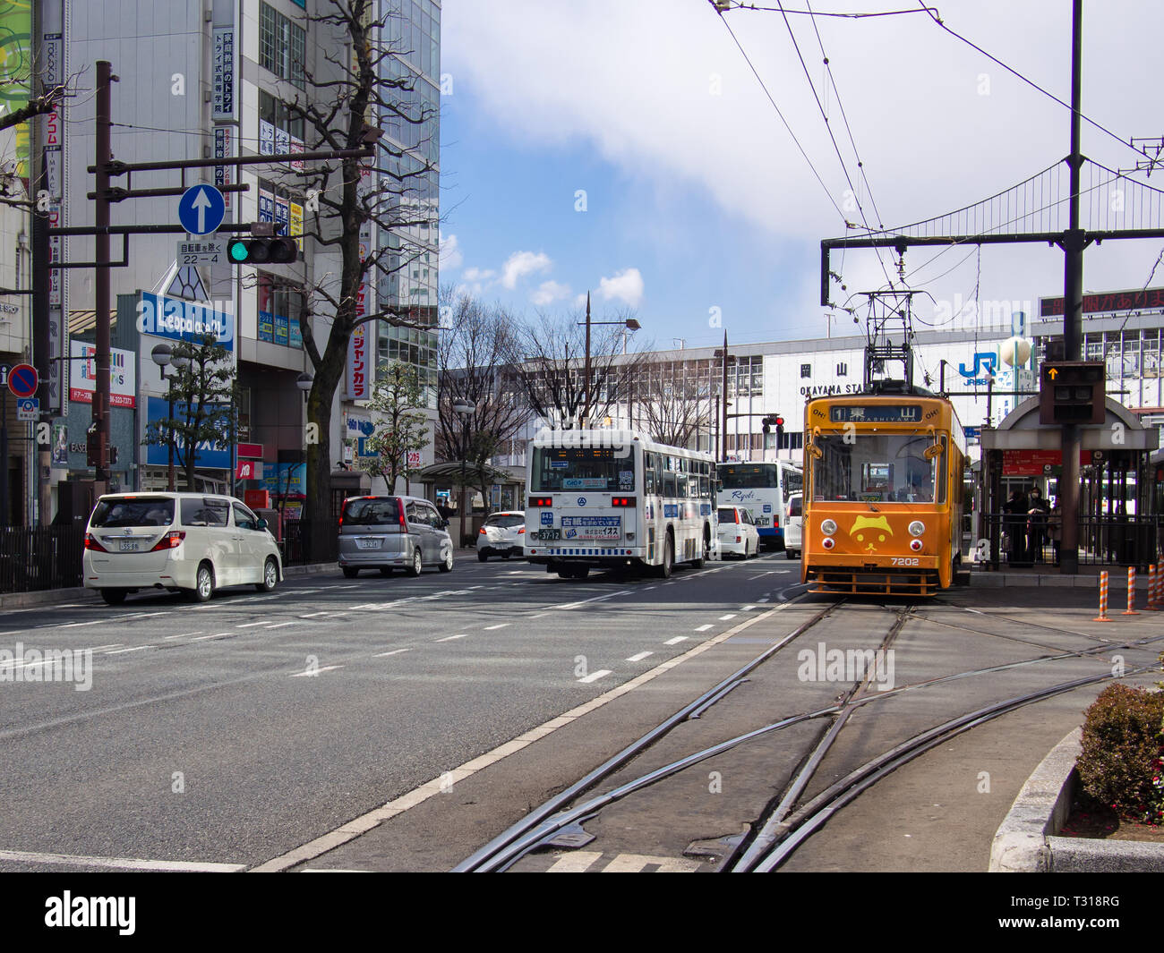 Traffic outside the Okayama Station in Okayama, Japan Stock Photo - Alamy