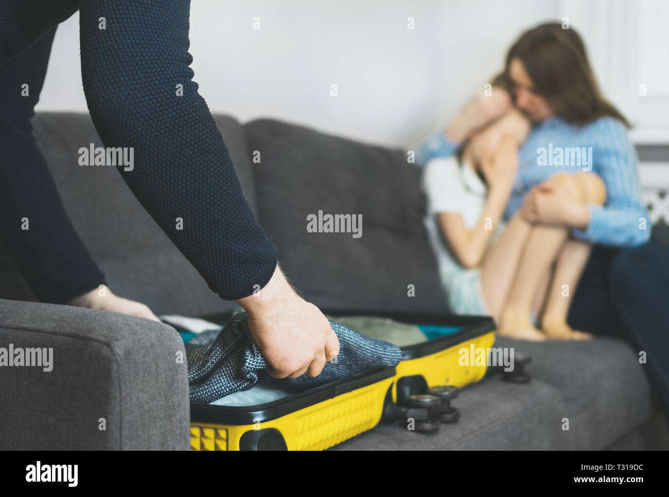 Quarrel in the family. Father is packing his clothes and leaving Stock ...