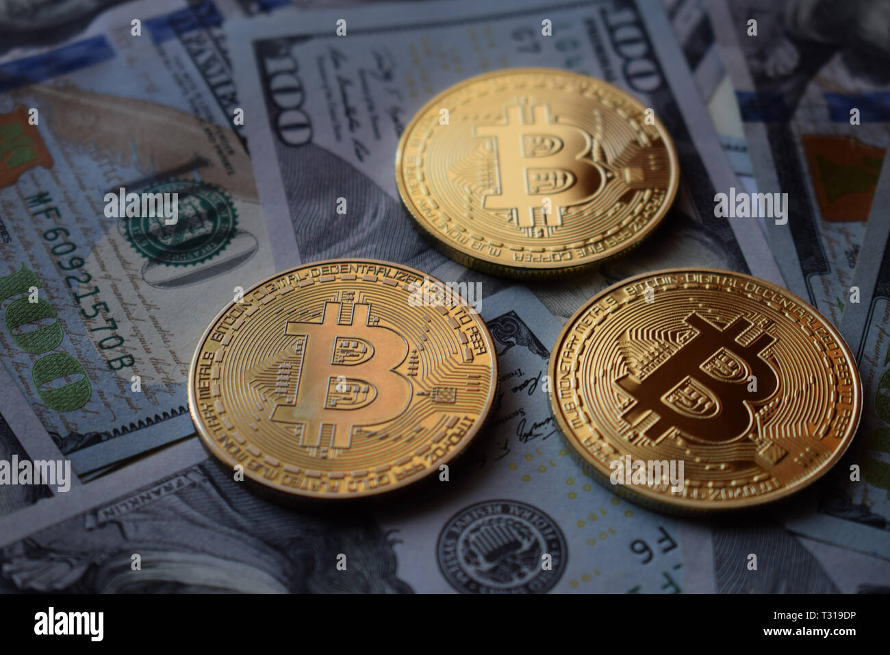 Three crypto gold coins hi-res stock photography and images - Alamy