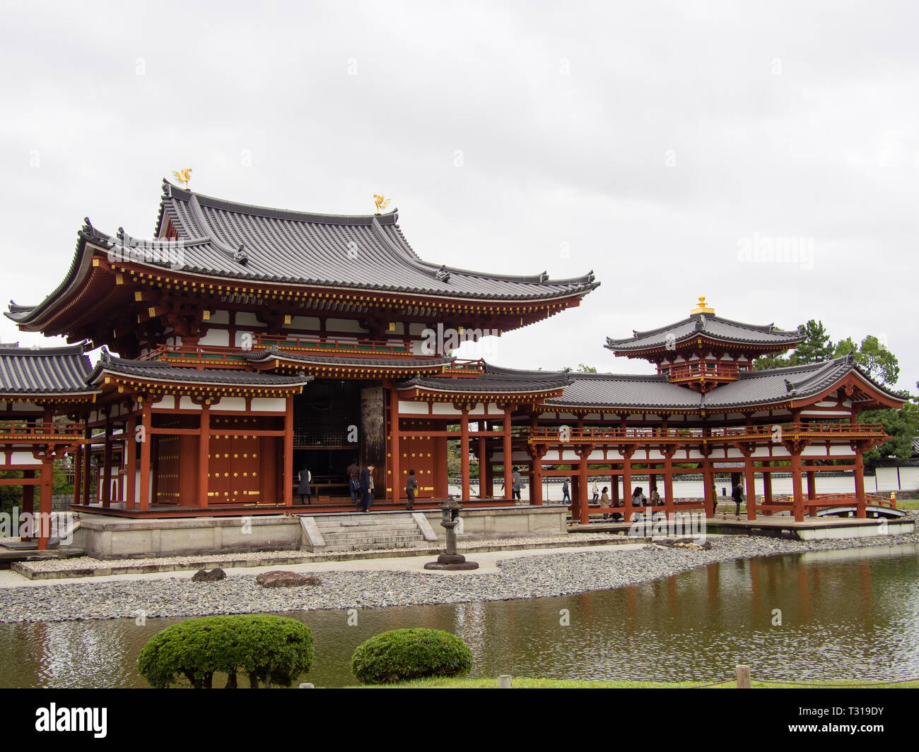 The Phoenix Hall of Byodo-in in Uji, Japan. This famous building of the ...