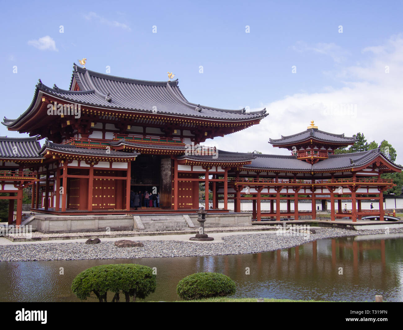 The Phoenix Hall of Byodo-in in Uji, Japan. This famous building of the ...
