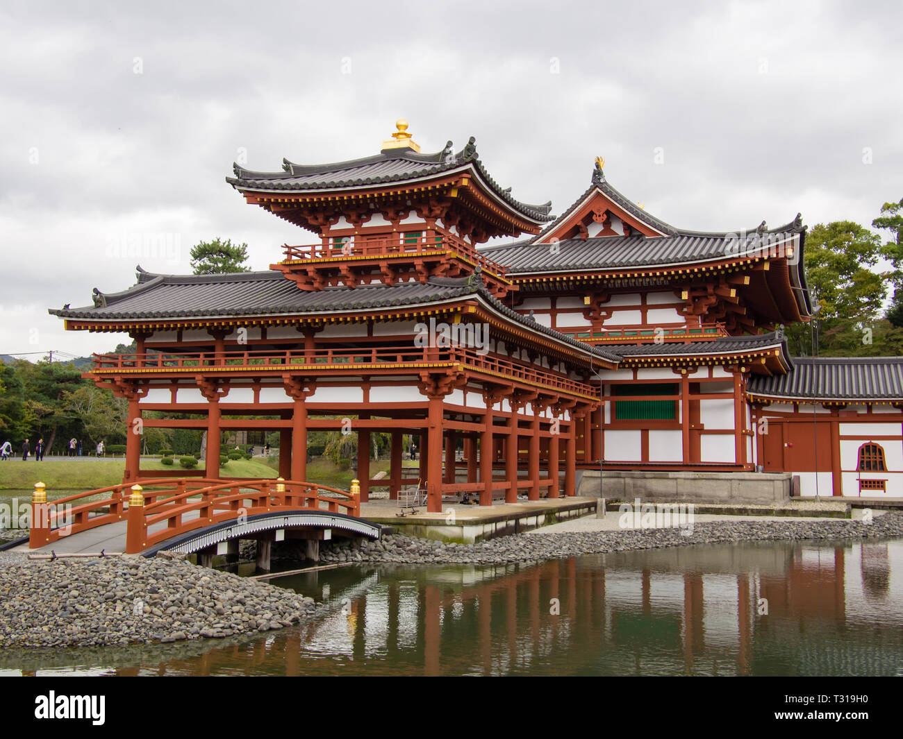 The Phoenix Hall of Byodo-in in Uji, Japan. This famous building of the ...
