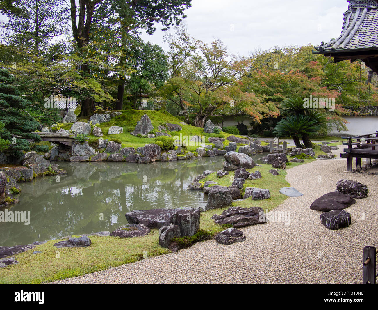 The beautiful Zen garden at Daigo-ji in Kyoto, Japan. This Shingon ...