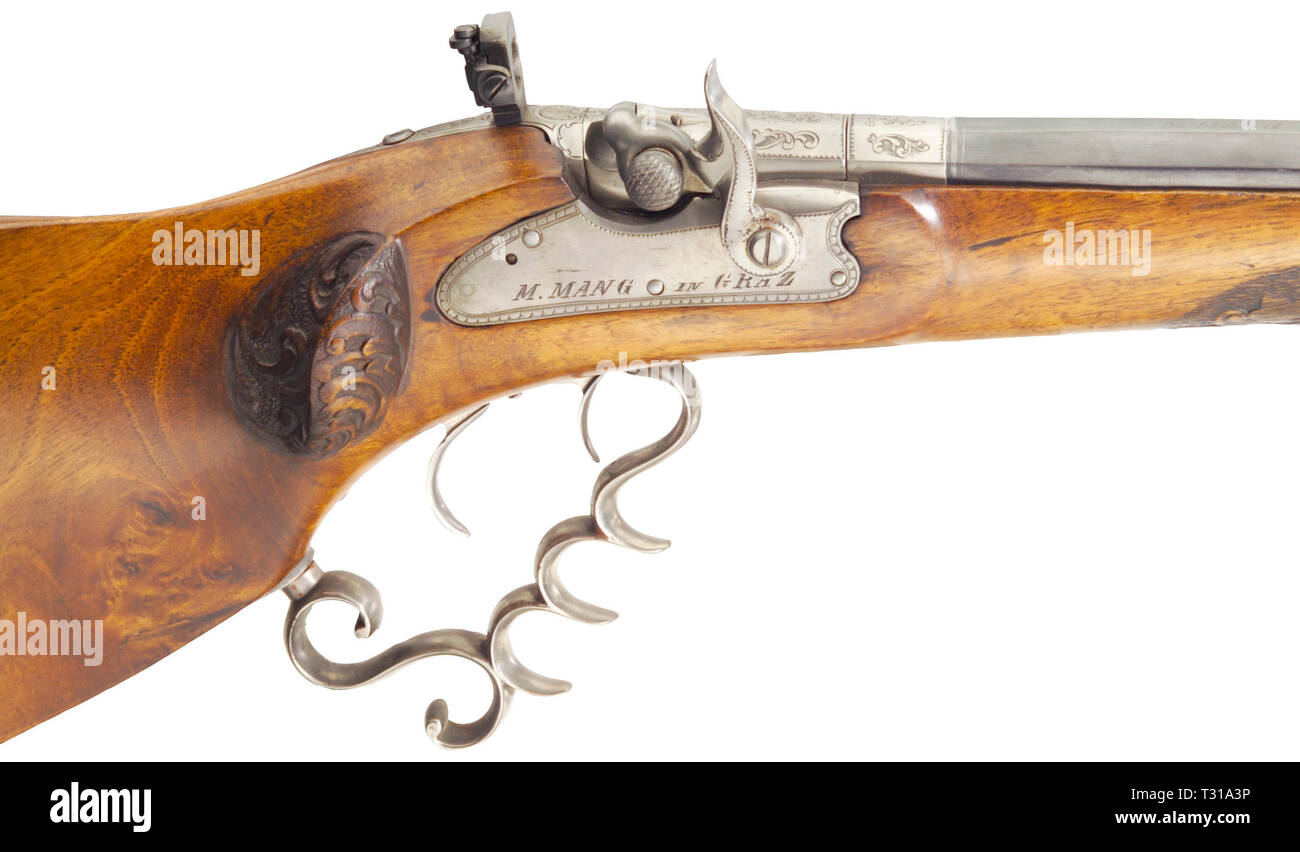 Civil long arms, modern systems, full stock rifle, G. Mang, Graz, circa ...