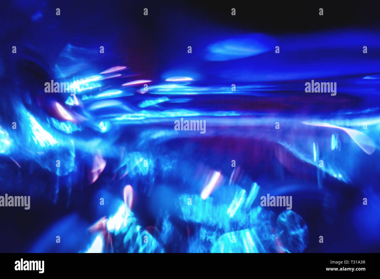Abstract dynamic dark blue soft focused futuristic techno bokeh ...
