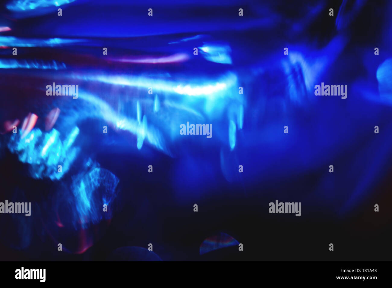 Abstract dynamic dark blue soft focused futuristic techno bokeh ...