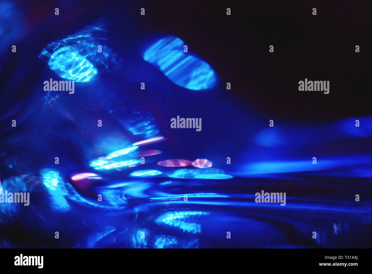 Abstract dynamic dark blue soft focused futuristic techno bokeh ...