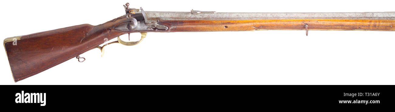Civil long arms, flintlock and caplock, flintlock rifle, German, circa ...