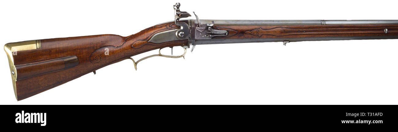 Civil long arms, flintlock and caplock, flintlock turned rifle, Georg ...