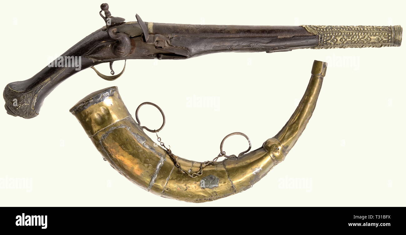 Small arms, pistols, flintlock pistol, Ottoman Empire, Balkan Turkish ...