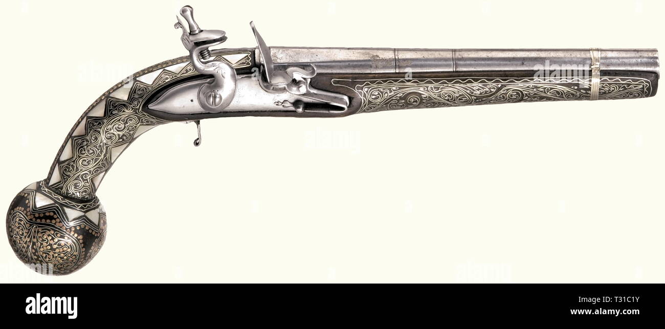 Small arms, pistols, flintlock pistol, calibre 16 mm, Balkan-Turkish ...