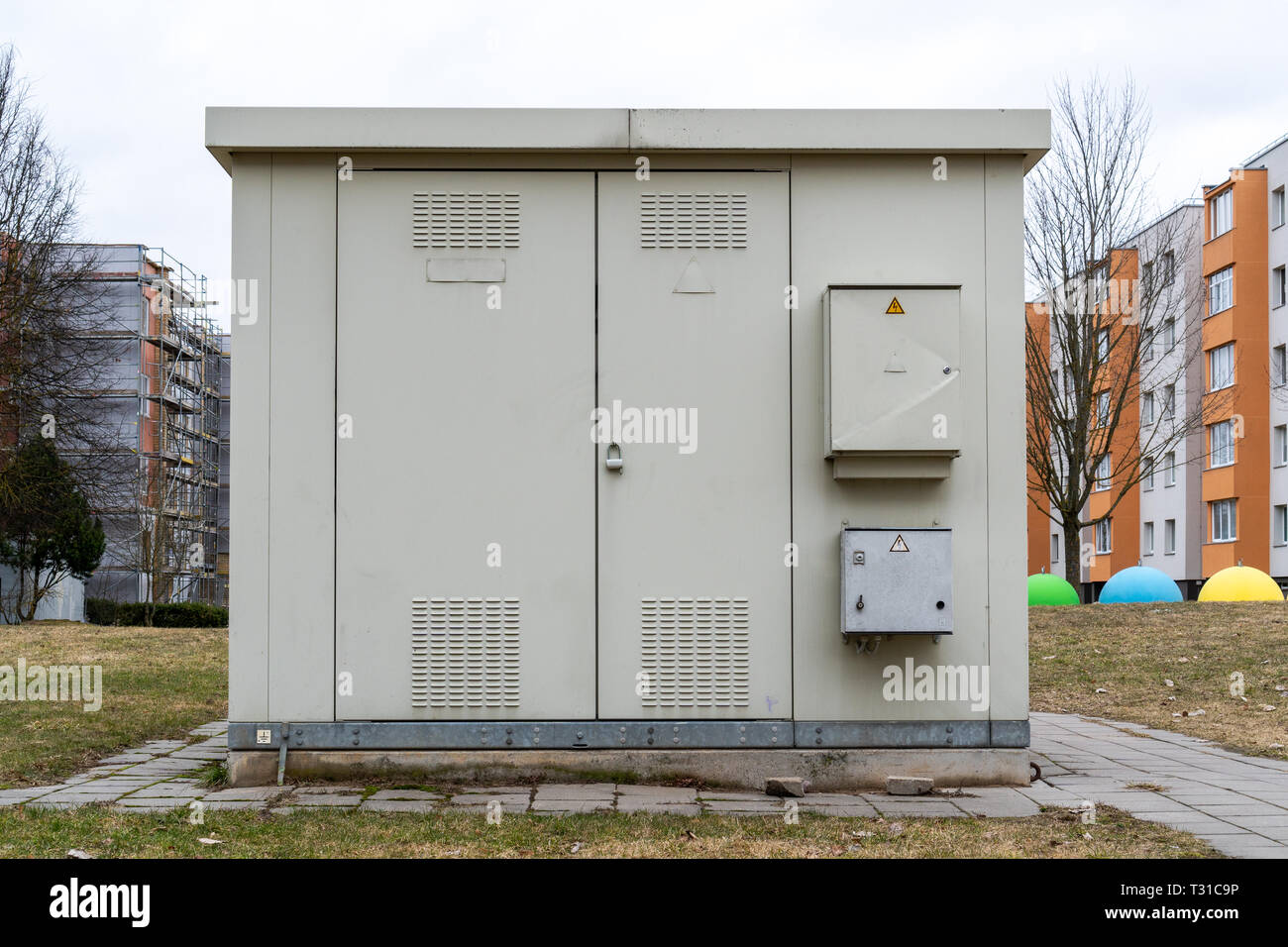 Outdoor electric control box in the city Stock Photo - Alamy