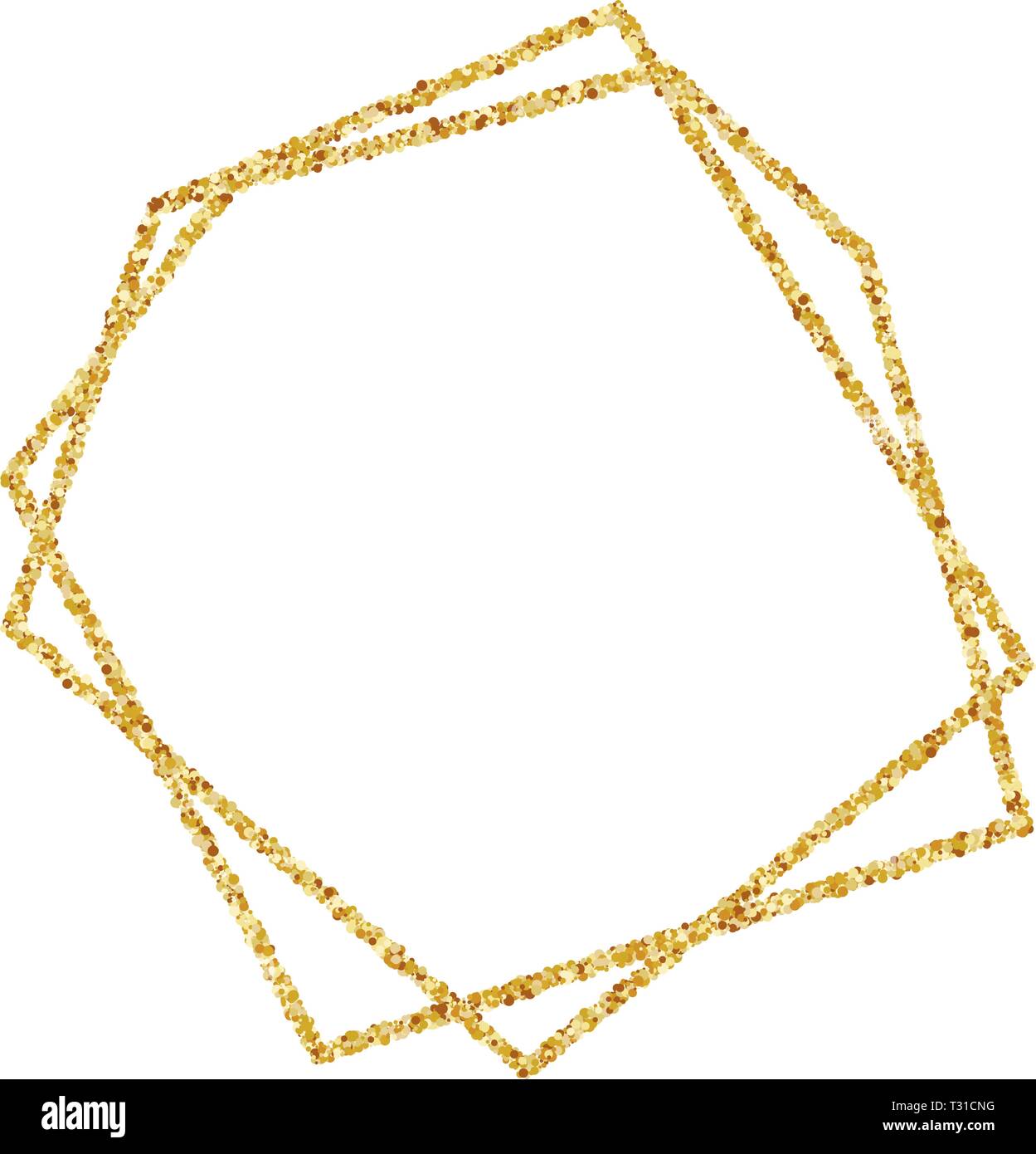 Geometric gold frame for wedding or birthday invitation background ...