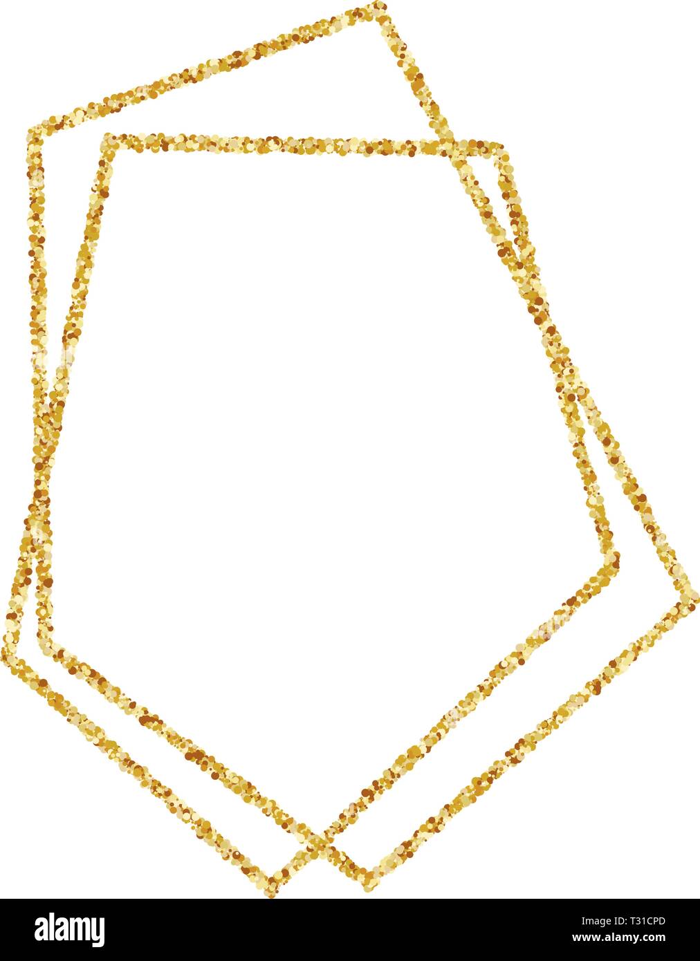 Geometric gold frame for wedding or birthday invitation background ...