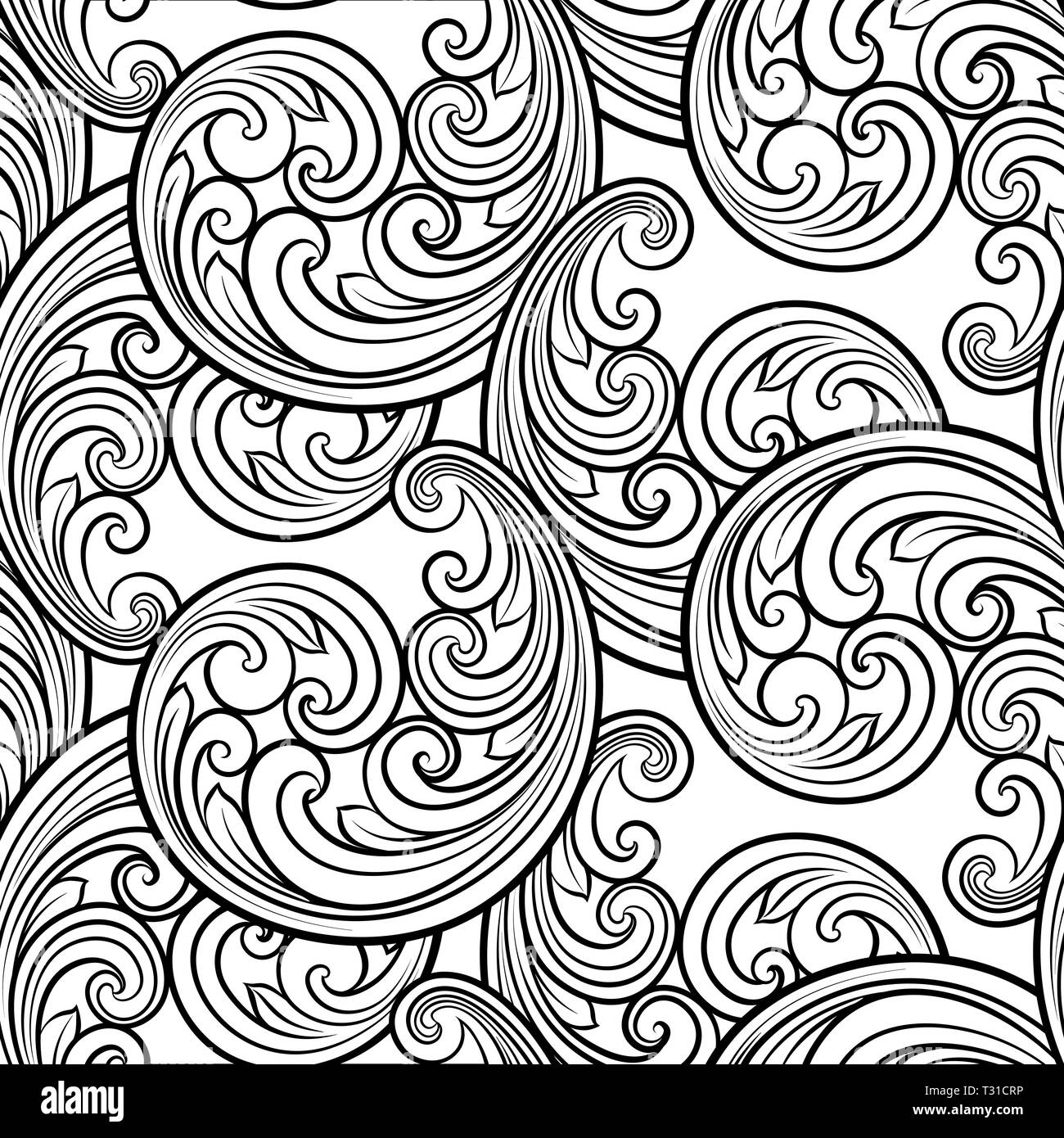 Black And White Scroll Pattern