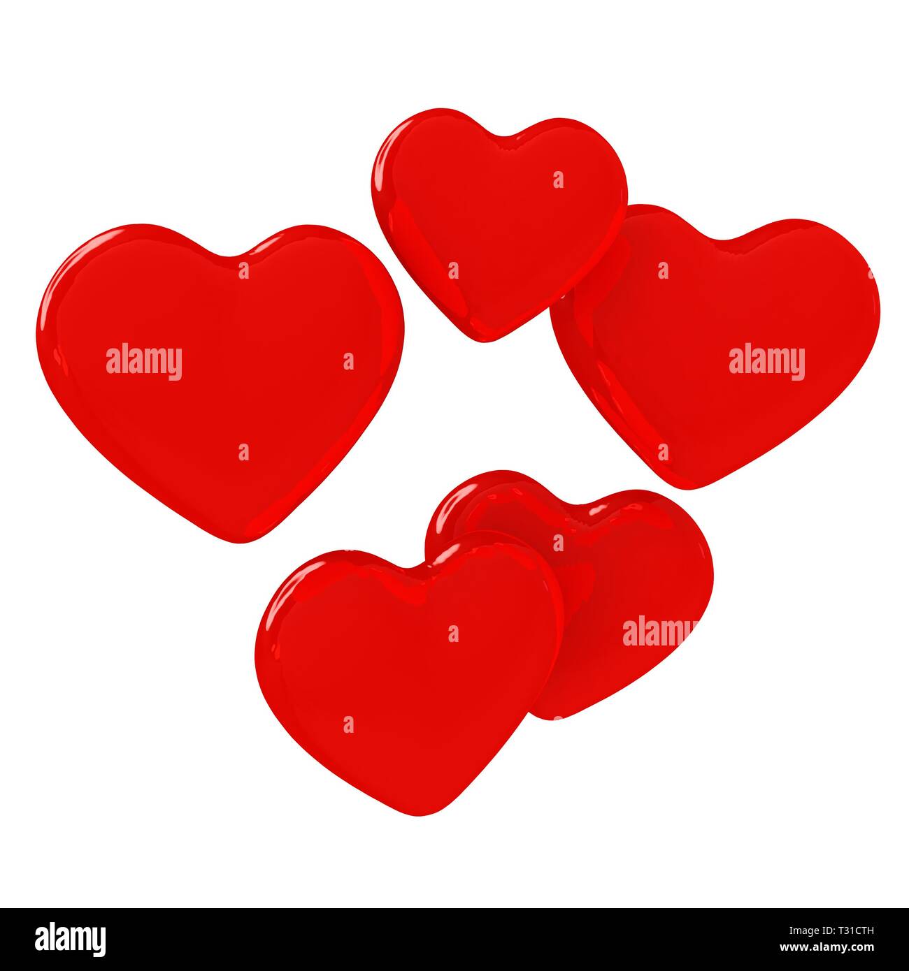 Red hearts. 3d render Stock Photo - Alamy