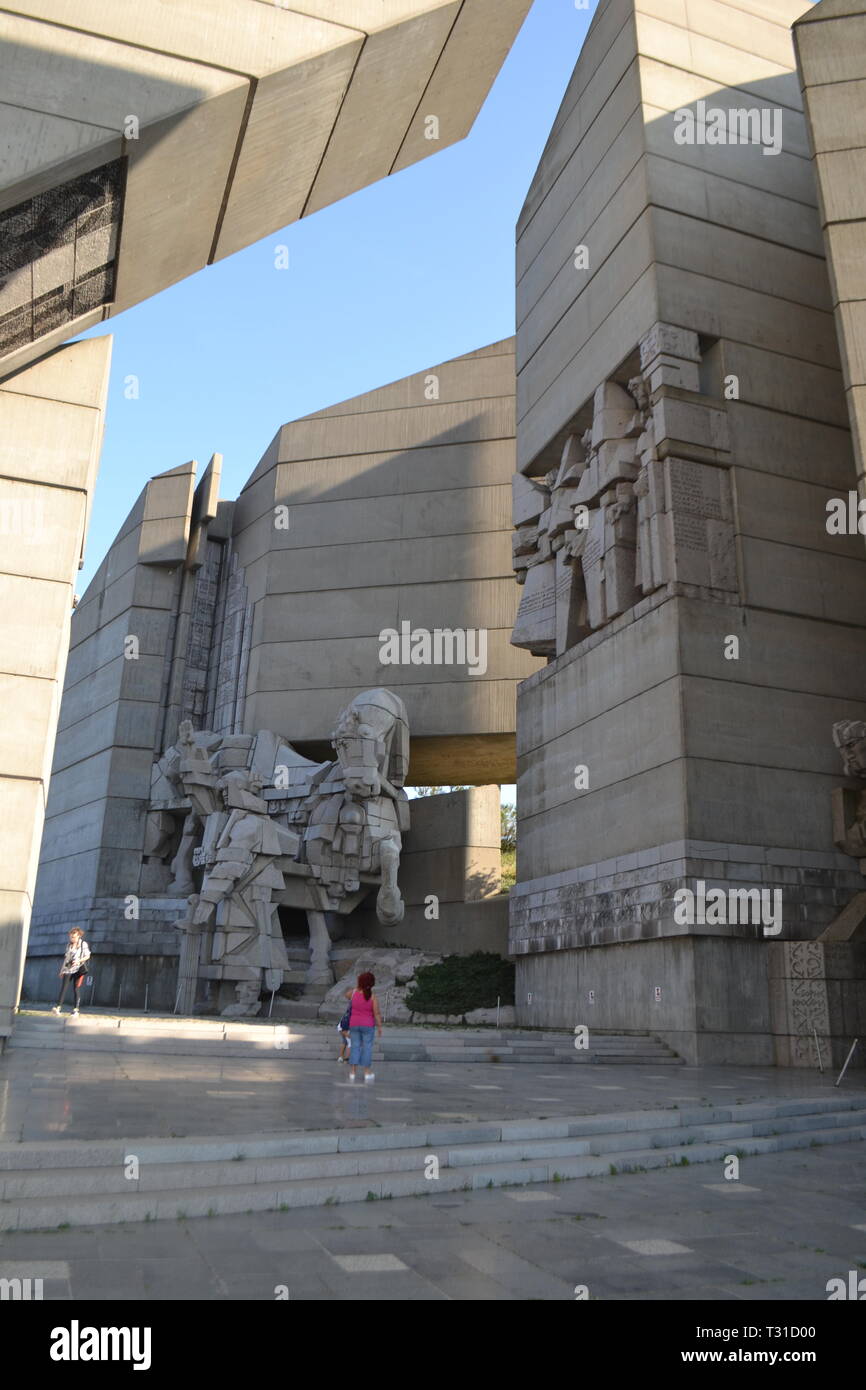 Founders of the Bulgarian State Monument near Shumen, Bulgaria Stock ...