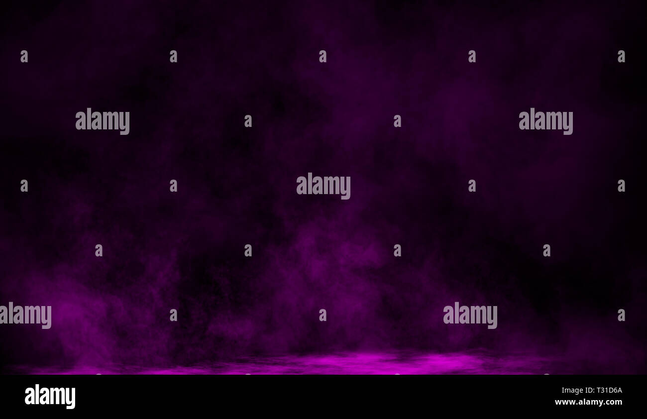 Abstract purple smoke mist fog on a black background. Texture. Design ...