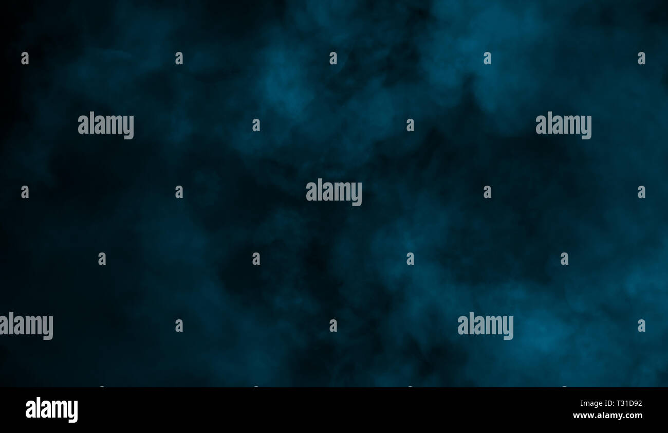 Abstract blue smoke mist fog on a black background. Texture background ...
