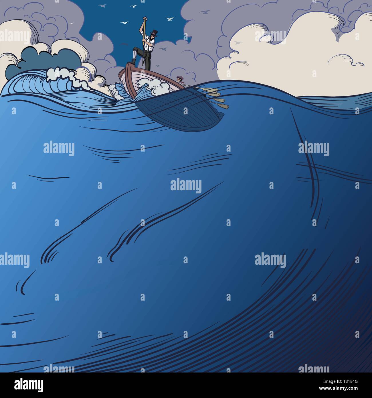 Whalers hunting whales Stock Vector Image & Art - Alamy