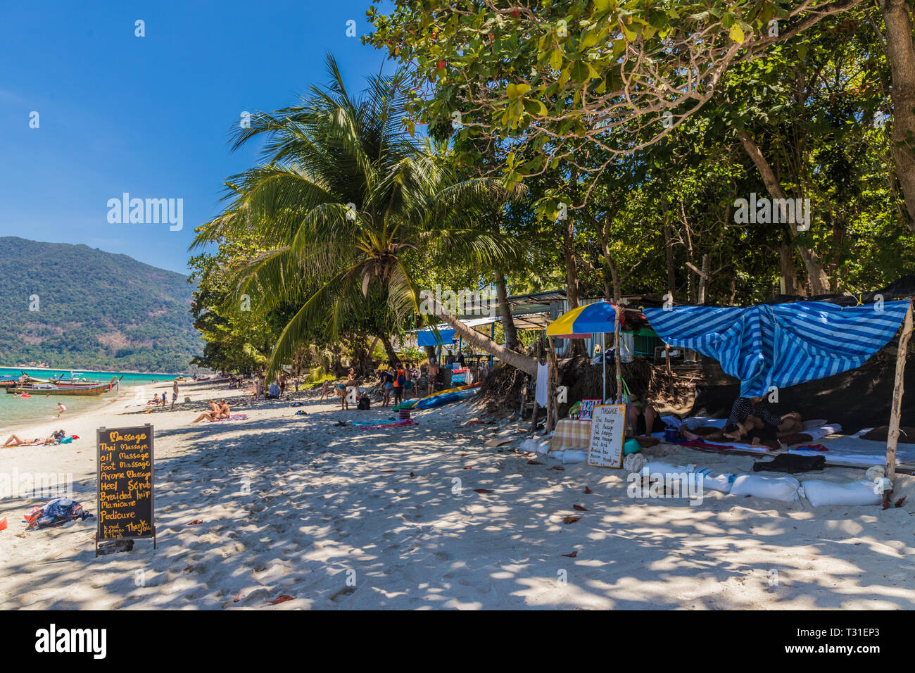 February 2019. Ko Lipe Thailand. A view of the beach in Ko Lipe in Ko ...