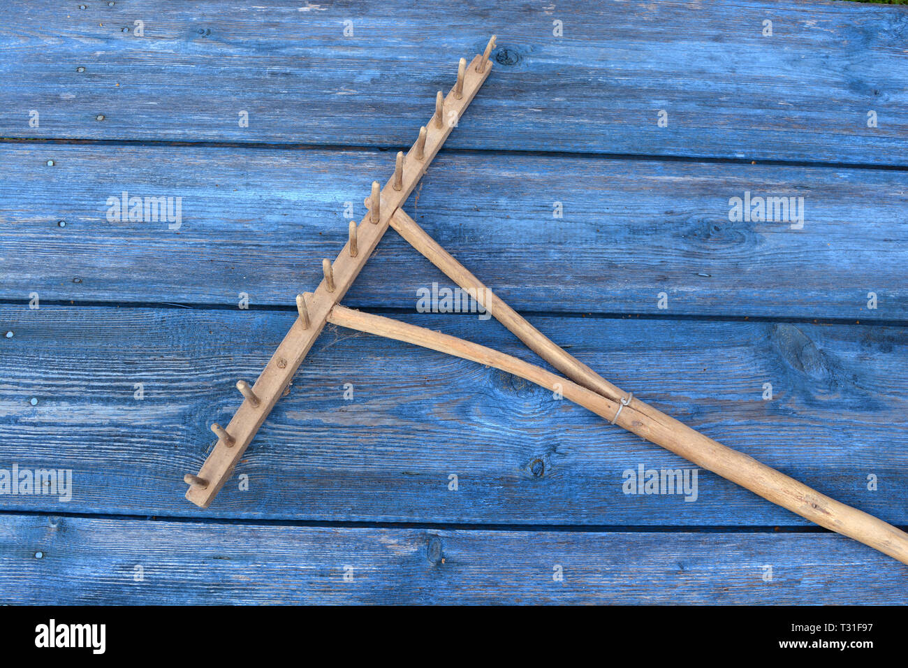 Wooden rake hi-res stock photography and images - Alamy