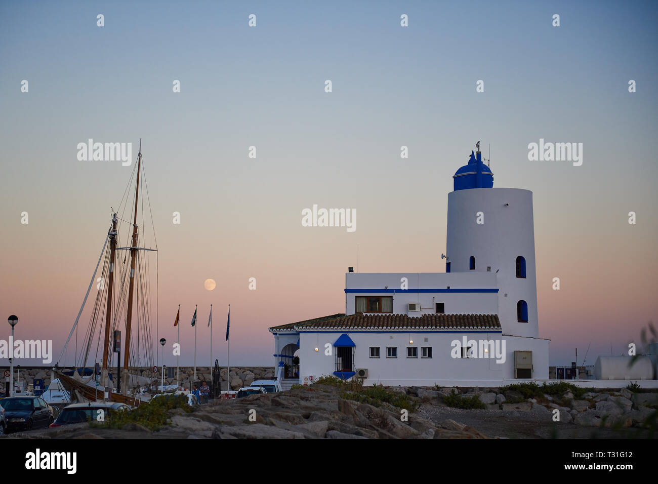 Seaward entrance to the Port of Duquesa (Puerto De La Duquesa). Image ...