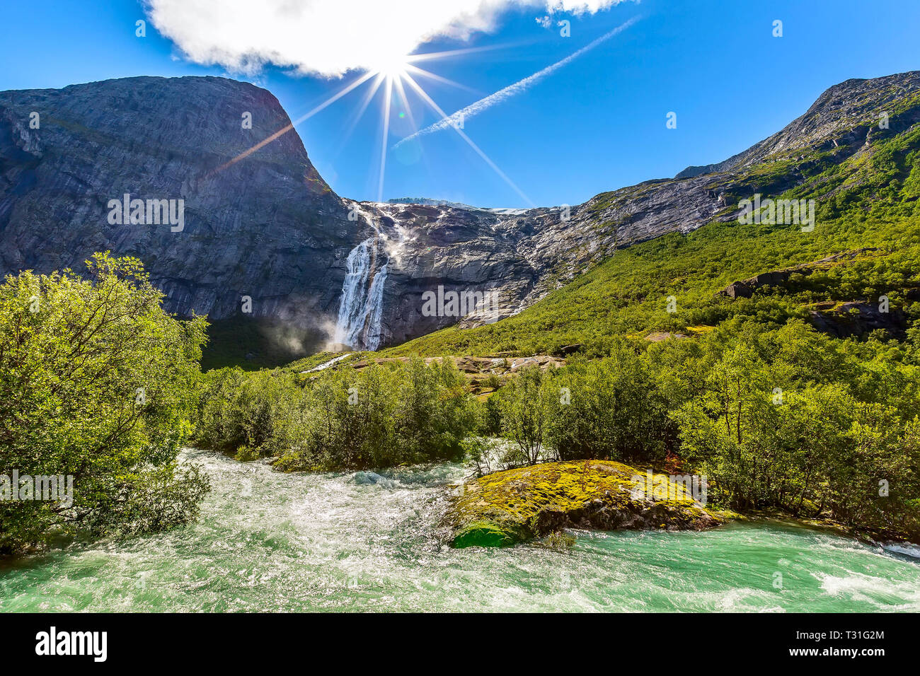 Waterfall river olden norway hi-res stock photography and images - Alamy