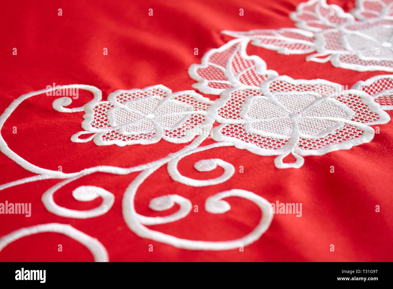 White embroidery design hi-res stock photography and images - Alamy