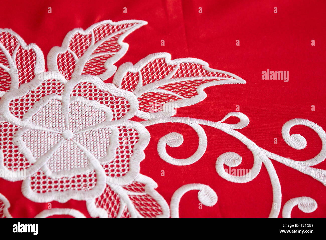 White embroidery design hi-res stock photography and images - Alamy