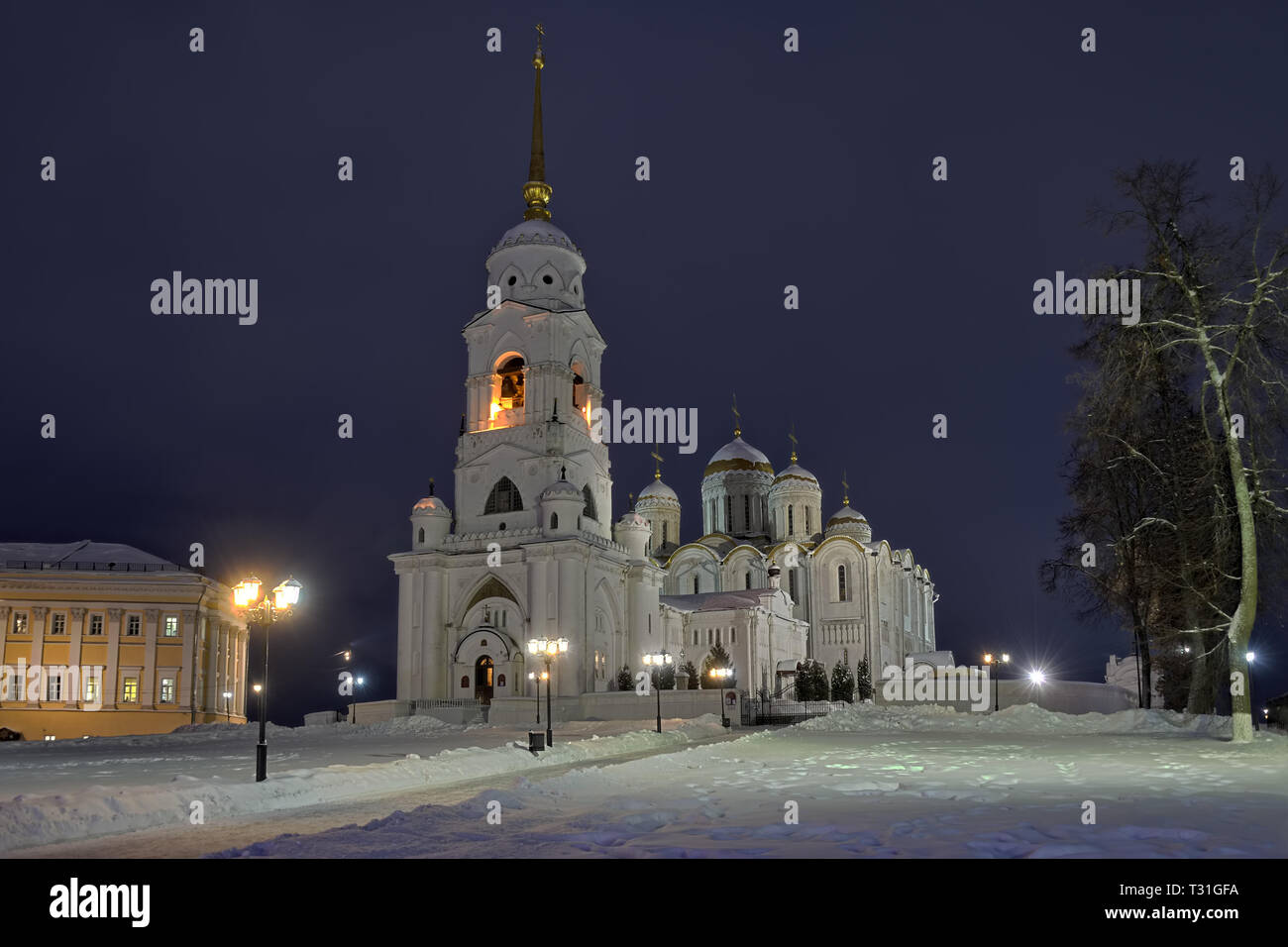 Snow covered cathedral square with the cathedral hi-res stock ...