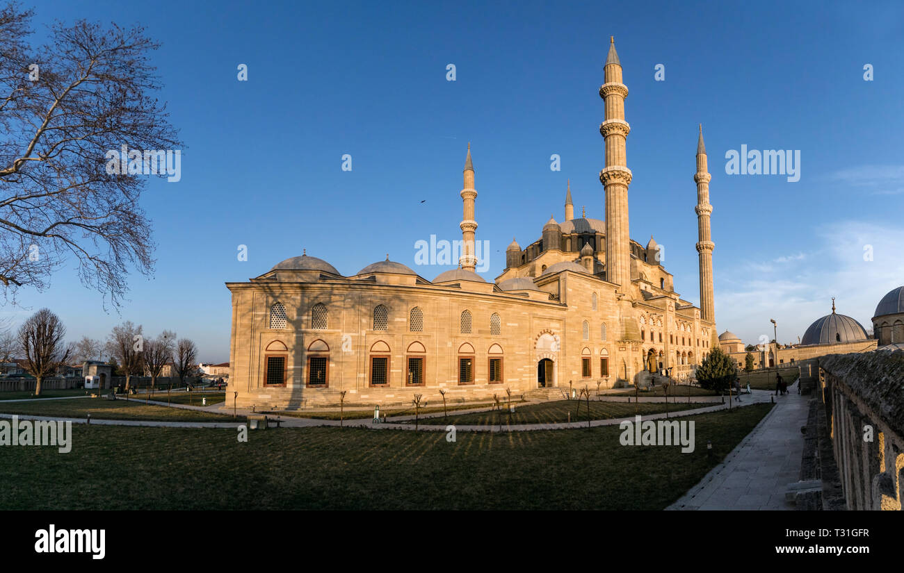 Selimiye Mosque, designed by Mimar Sinan in 1575 in Edirne, Turkey. The ...