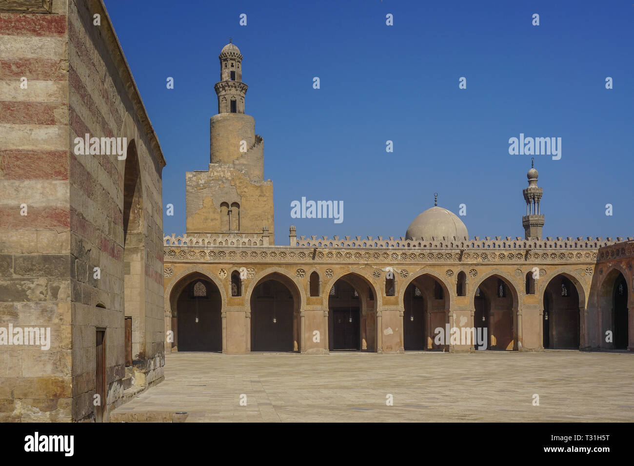 Cairo, Egypt: The minaret of the Mosque of Ibn Tulun (879 AD) -- the ...