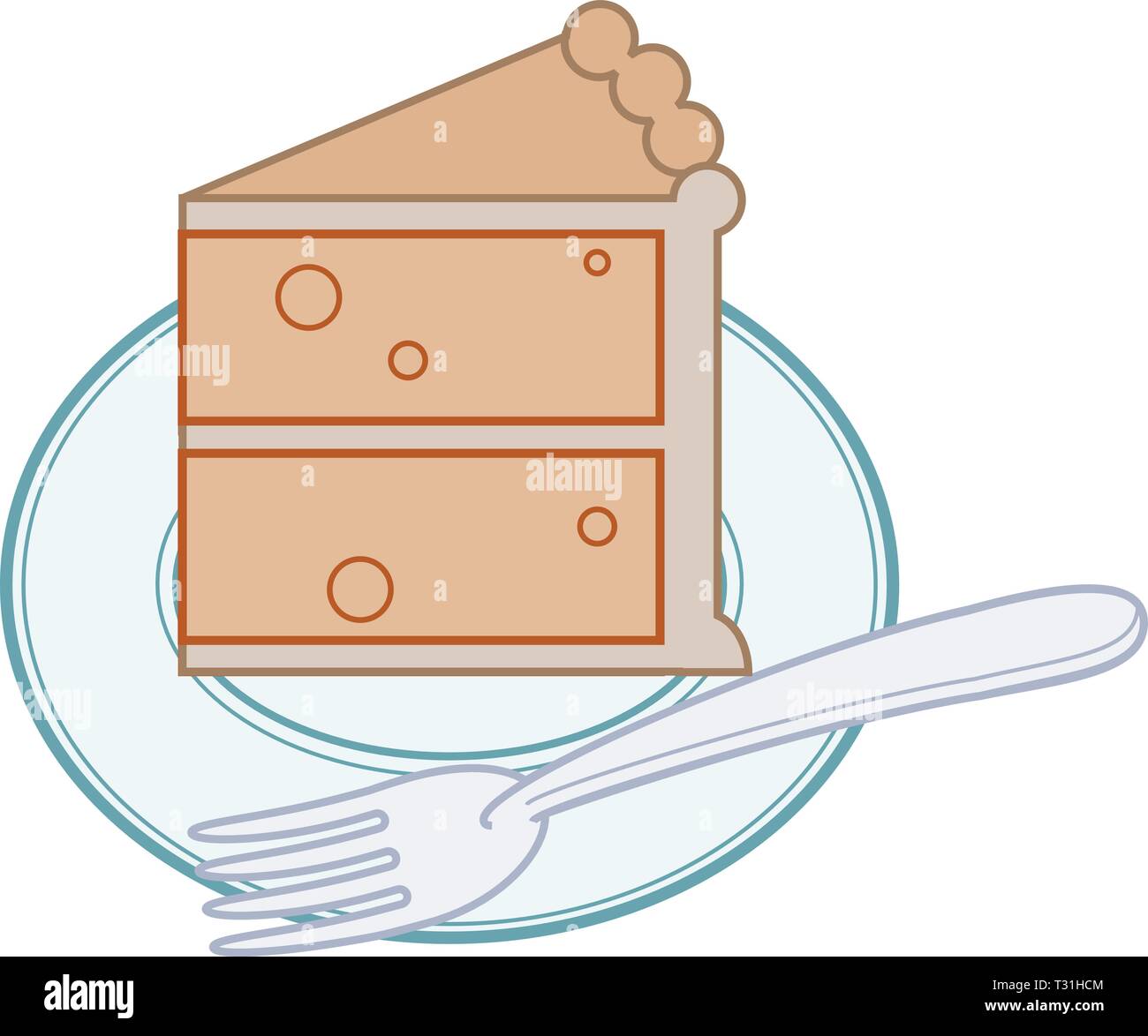 chocolate cake line art Stock Vector Image & Art - Alamy