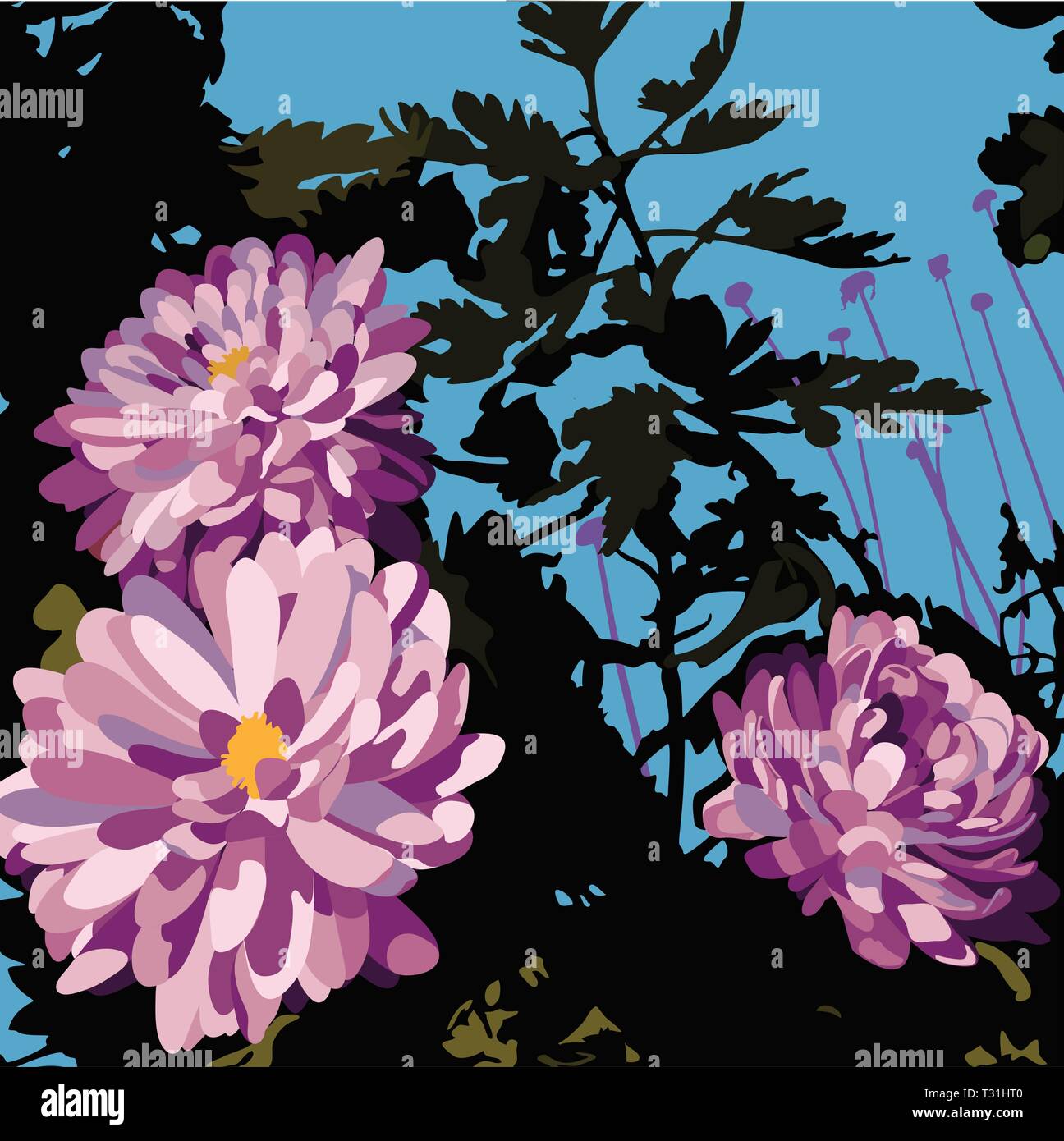 Peacock flowers Stock Vector Images - Alamy