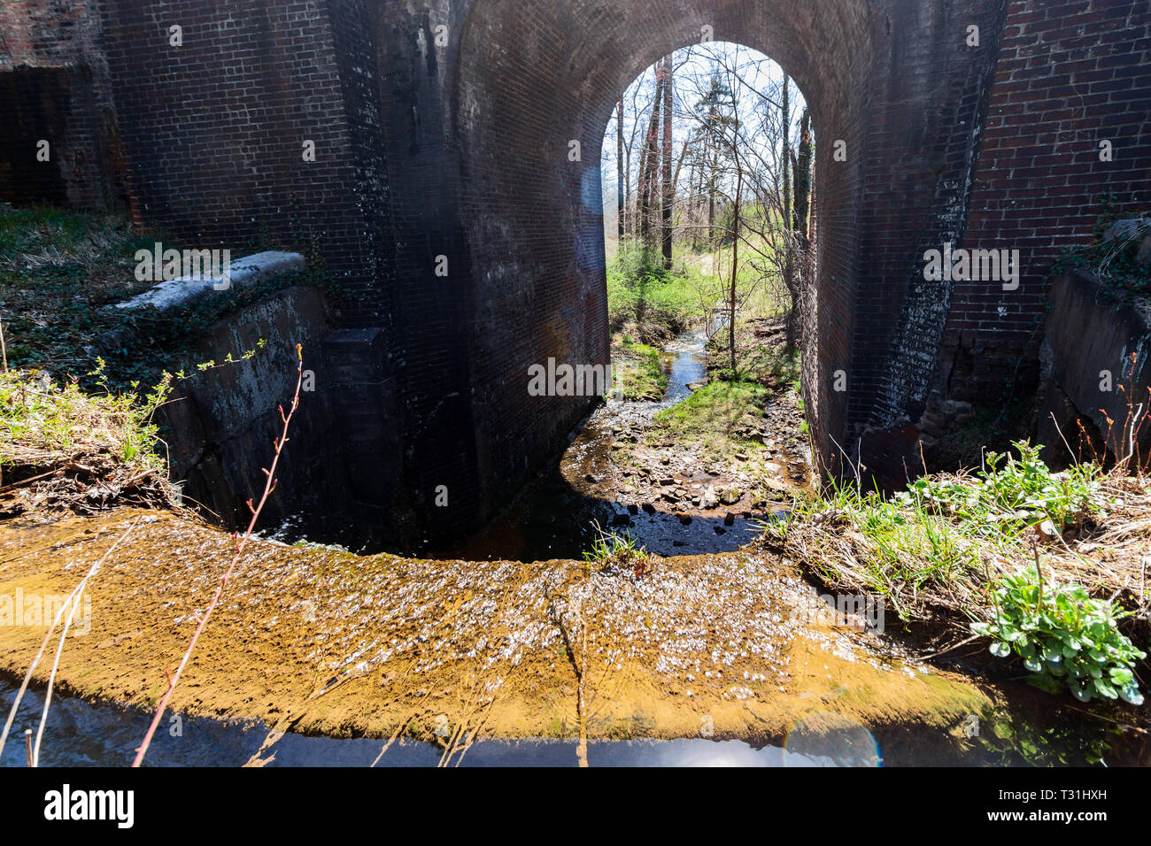 Springtime is framed by an arched tunnel and a drainpipe is turned into ...