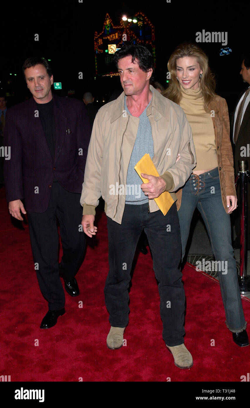 LOS ANGELES, CA. February 20, 2001: Actors FRANK STALLONE (left ...