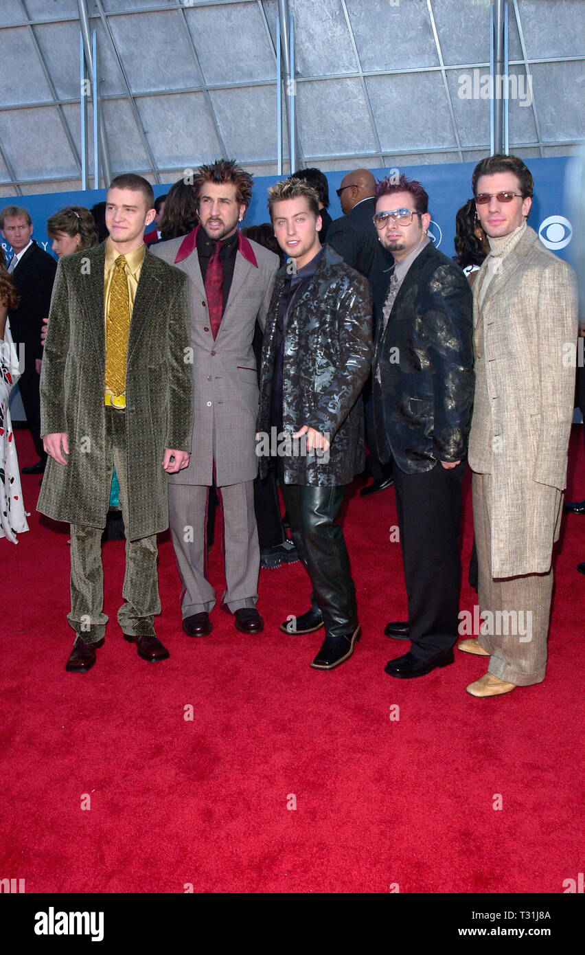 LOS ANGELES, CA. February 21, 2001: Pop group *NSYNC at the 43rd Annual ...