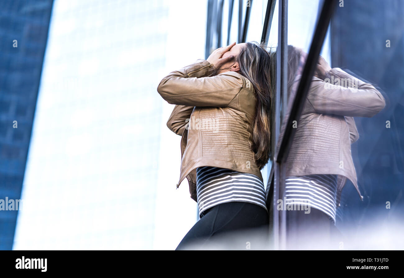 Woman embarrassed hands hi-res stock photography and images - Alamy