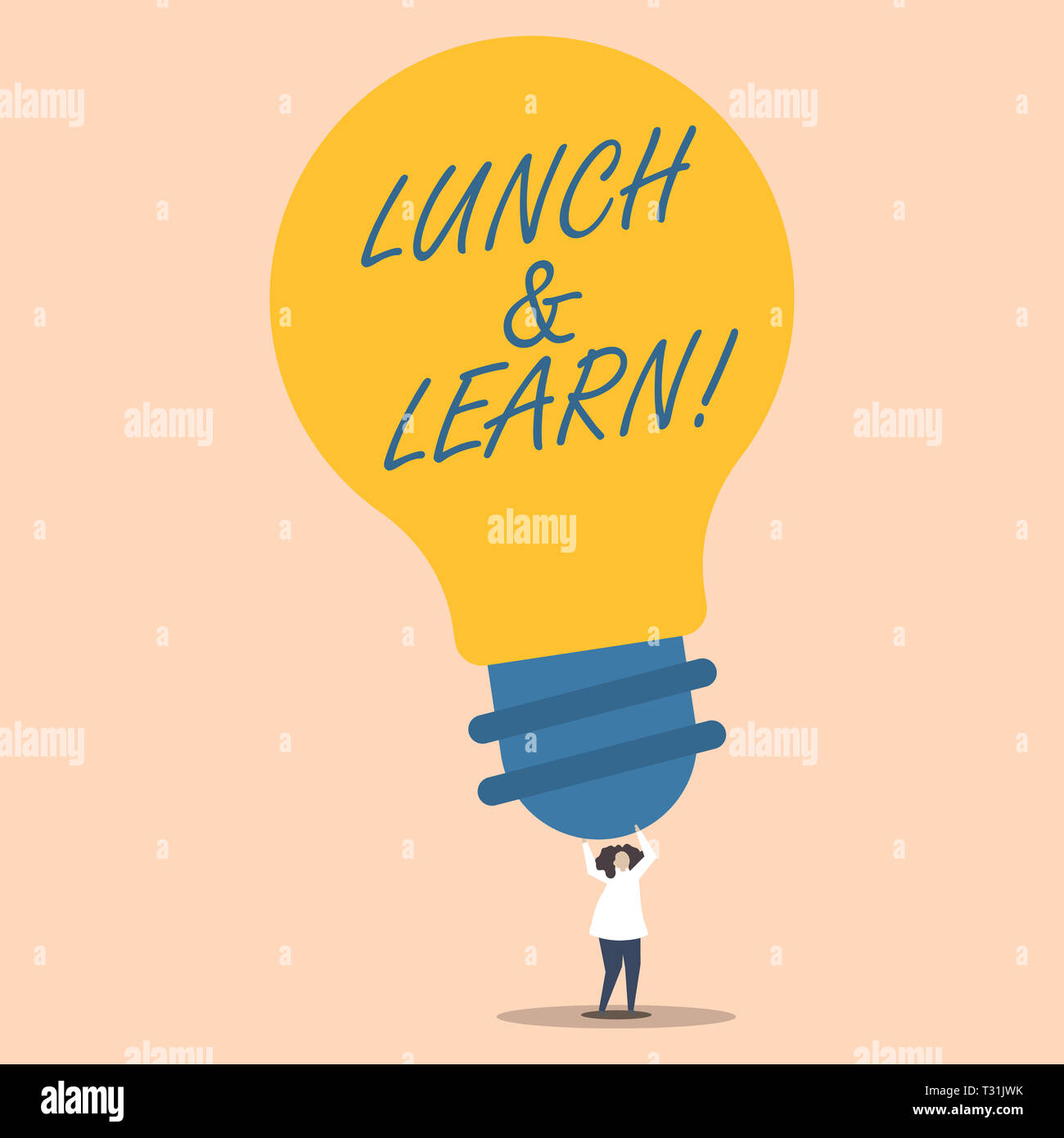 Word writing text Lunch And Learn. Business photo showcasing defiend as ...